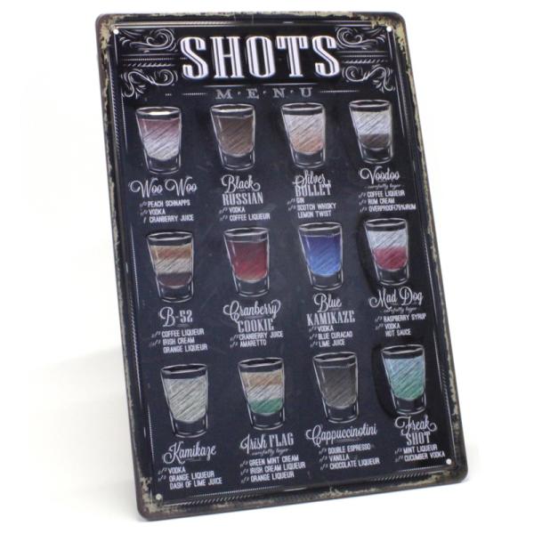 サイズ：約縦30.0×横20.0cm※定形外郵便物OKデザイン：アメリカ ガレージ 看板 ポスター アンティーク調のメタルプレートドリンクメニューが描かれているアメリカンなメタルプレートです。表面はエンボス加工されている為、光の反射がイラス...