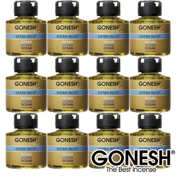 GONESH ガーネッシュ リキッド 瓶 エアフレッシュナー 芳香剤 車Ocean オーシャン 12個 セット【ガーネッシュ(GONESH)】