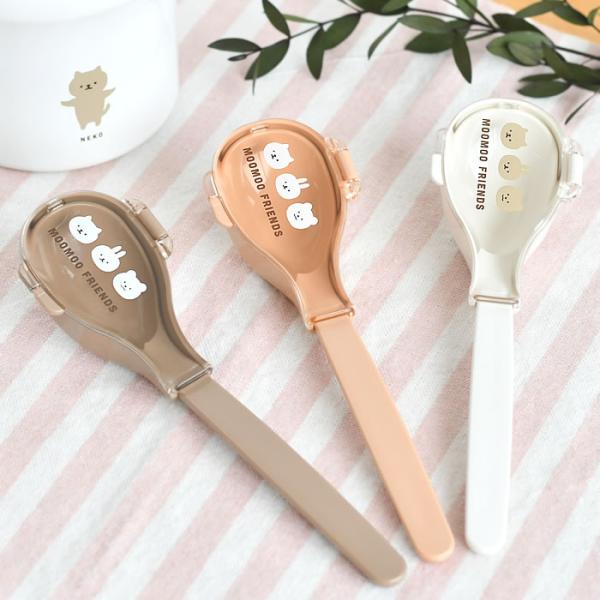 商品名ムームー 抗菌スプーン＆ハーフケース商品詳細サイズ約 W7.3×H2.3×D4.7cmスプーン全長：16cm重量約26g素材AS樹脂、ABS樹脂スプーンに富士ケミカル株式会社バクテキラーを使用原産国日本備考■食器洗い機、使用可能。※そ...