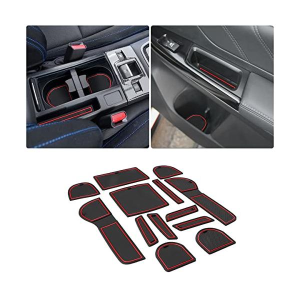 ・レッド  ・・Color:レッド・1.適合車種：スバル レヴォーグ LEVORG VM4/VMG型（2014.6〜2017.8）、型式：A/B/C型・2.上質な材質：柔らかいシリコンを採用することで、特に、車のトレイ等にスマートフォンや鍵...