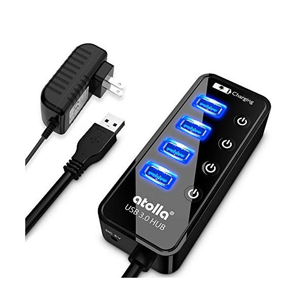 ・USBハブ 電源付 USB3.0 ハブ 5ポート ・・Size:USB3.0 ハブ 5ポート・【atolla USB3.0ハブ5ポート拡張】パソコンのUSBポートは1つを4つのUSB3.0データ転送ポート+1つの高速充電ポートに拡張します...