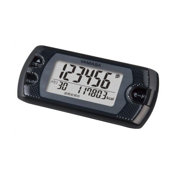 万歩計・ブラック F EX-500B・サイズ : 幅76×高さ33.5×厚み10mm・重量 : 約24g(電池含む)・使用電池 : CR2032電池×1個・電池寿命 : 約1年(1日1万歩使用にて)・歩数 : 100万歩