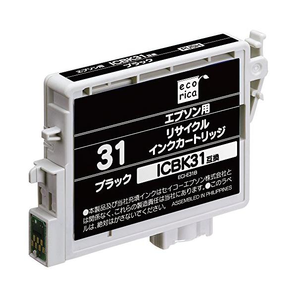 通常パッケージ・ブラック 通常容量 ECI-E31B・・Color:ブラック・エコリカ リサイクルインクカートリッジは使用済みインクカートリッジを全国に設置している「エコリカ回収BOX」で回収し、リユース（再使用）製品として再生した環境にや...