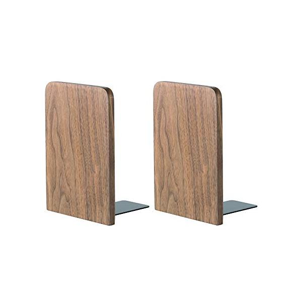 ・ブックエンド-1セット  ・・Color:ブックエンド-1セット・素材：ウォールナット，鉄，塗装： ワックスオイル・【サイズ（約）】W8×H13×D10.5cm (木板の厚さ9mm)・環境にやさしのFSC認証合格の持続可能な木材を採用しま...