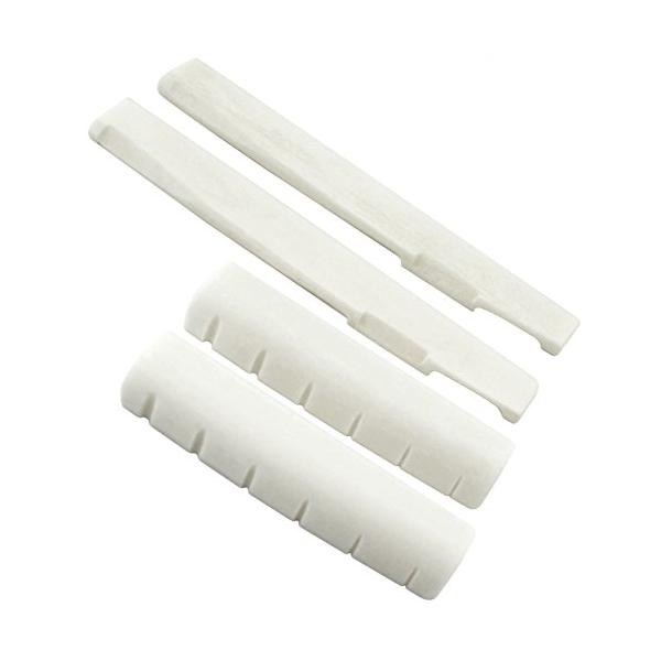 ・ホワイト 2ナット+2サドル Luvay000022・・Size:2ナット+2サドル・パッケージ：２セット（２pcsナット＋２pcsサドル）・真牛骨で制作、プラスチック品よりもっと素晴らしい音質　コスパ高い・骨ナットサイズ：43x6x8....