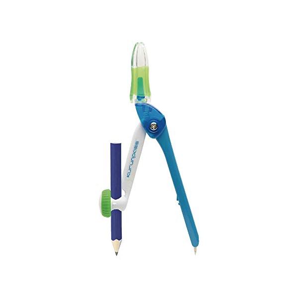 ・青  SK-767-B・・Color:青・「くるんキャップ」搭載でこれまでの難しかったコンパスを一新！・にぎって・くるんと・まわすだけ！革新的な円の描きやすさを実現！・「くるんキャップ」は鉛筆の安全針キャップにもなります。・けがをしにくい...