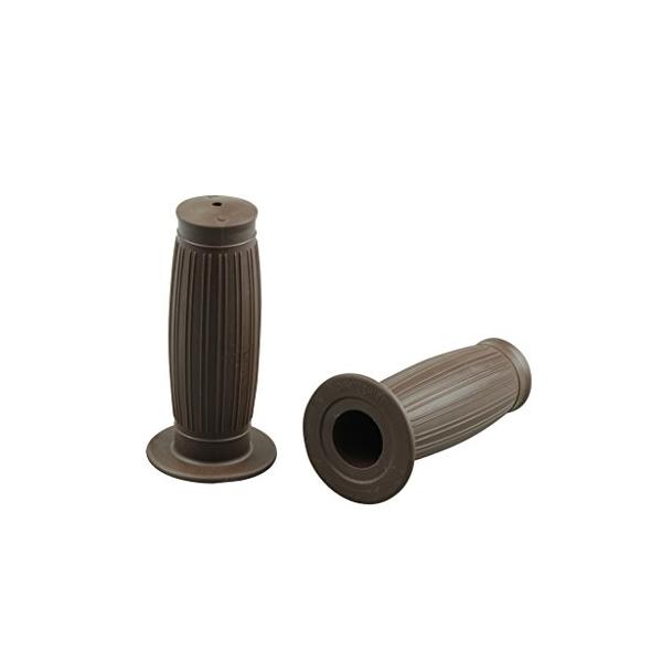 ・ブラウン 112mm 811387・・Color:ブラウン・材質はグリップ素材として実績の有るエラストマーを採用。・HONDA車のカブシリーズのノーマルハンドル専用。・グリップ全長:112mm。グリップ内径:左右共に24mm。グリップエン...