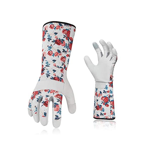 ・花柄+ホワイト M ・・Size:MColor:花柄+ホワイト・【広い範囲に適用】きちんとした品質による我々の手袋は、草取り、枝掃除、ピッキング、剪定、庭造り、DIY軽い作業と屋外の活動のために設計されます?女性庭師のための最高の庭造り贈...