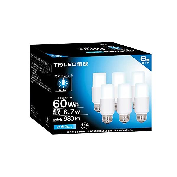 ・T形タイプ 60W形 昼光色  LDT8D60-G/S・・Color:T形タイプ 60W形 昼光色・製品仕様 口金：E26、色温度：白光（6000K）、定格消費電力:6.7W、明るさ：930LM、定格電圧：AC100AC85-265V 5...