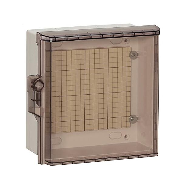 ・色彩:ボデー:ホワイトグレー色(5YR8.5/0.5) 扉:ライトスモーク色  P12-2525CA・●プラボックス(P)の透明扉タイプです。<br>●シンプルなデザイン、色彩でさまざまな取付場所に適しています。<br&...