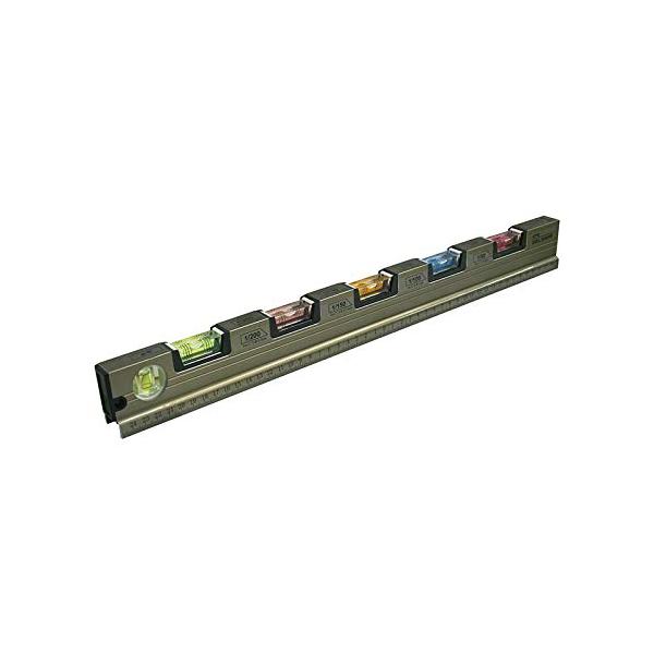 ・マルチカラー 500mm DSL500W・色分けされた気泡管で勾配管理がらくらく!・1/200・1/150・1/100・1/50の勾配測定が可能・勾配・水平・垂直・あらゆる管径でも測定可能なワイド溝・感度:0.5mm/m=0.0286° ...