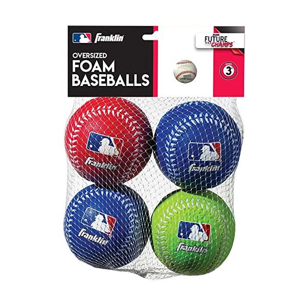大型フォームボール-4個パック・Oversized Foam Balls  64116・・Style:大型フォームボール-4個パックPatternName:野球セット・ソフトな構造 : ソフトな特大サイズの野球ボールは、初めて野球を学ぶ子ど...