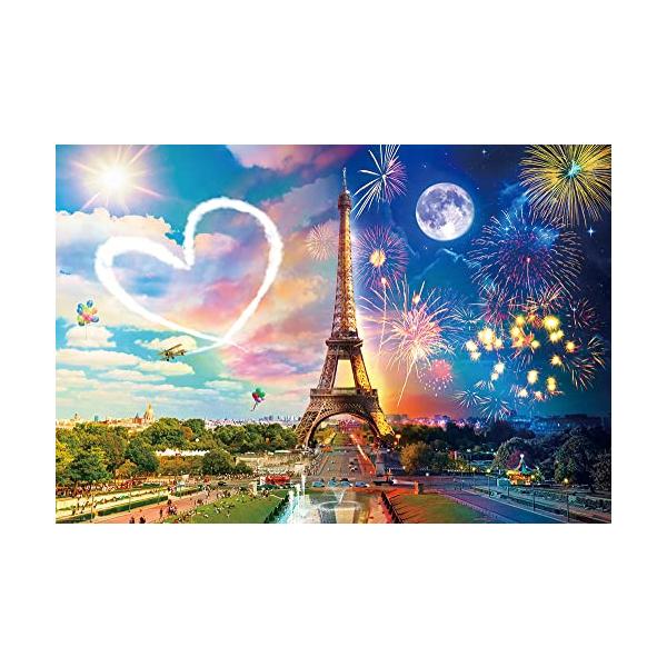 ・  1000-020・パリの夜と昼の賑わいが1枚で楽しめるアート作品！！