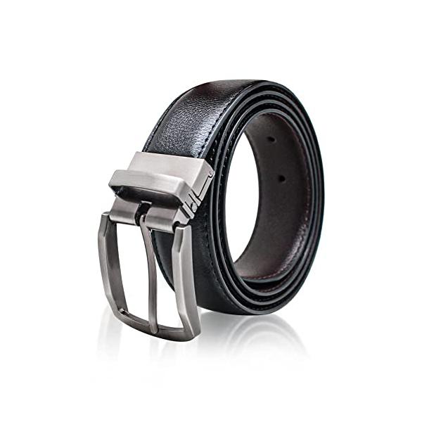 ・ブラック×ブラウン--ライチ柄 シングル ・・Color:ブラック×ブラウン--ライチ柄・サイズベルトの革（牛革）ベルト115cm，幅：3.4cm，厚：0.3cm，ホール数: 5個，適用ウエストサイズ：95〜100cmまで対応 重さ:17...