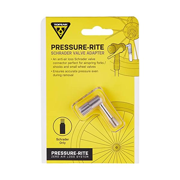 自転車用空気入れ・シルバー L25×W10×H38mm TSV-01・英語名:Pressure-Rite Schrader Valve Adapter・真鍮ヘッド・プレッシャーライト口金・チェックバルブ付・米式バルブ口金対応