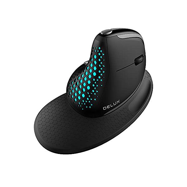 M618XSD 無線・ブラック  M618XSD・・Style:M618XSD 無線・?[人間工学に基づいた縦型マウスデザインと磁気的に取り外し可能なリストレスト]独自の縦型デザインのDELUX人間工学マウスは、手を自然な握手位置に置き、手...