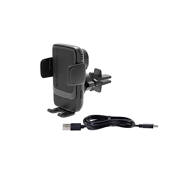 エアコンルーバー取付け・ブラック  EC-230・・Style:エアコンルーバー取付け・スマホの充電コイル位置を検知し、最適な充電位置に自動で合わせるホルダーです。・エアコンルーバーに挟み、ネジを締めて固定できるクリップ取付けタイプです。・...