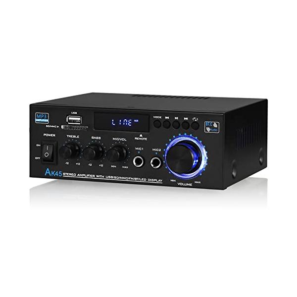 AK45/-/AK45・多デバイス接続可能なマルチ入力設計 Bluetooth 5.0/ステレオRCA/USBメモリ/SDカード/FMラジオ(87.5-108MHz)/MIC入力の6方式を装備。スマートフォン・タブレット・PC・USBメモリ...