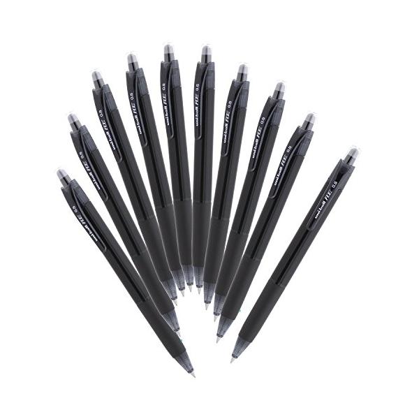 本体・オフブラック 10本  ハコURN18005.24・・Color:オフブラック 10本・ユニボールR:E/アールイーノック式消せるゲルインクボールペン・特長サッと、ノック。逆さで、ロック。こすって、消せるボールペン。・商品詳細ペン後端...