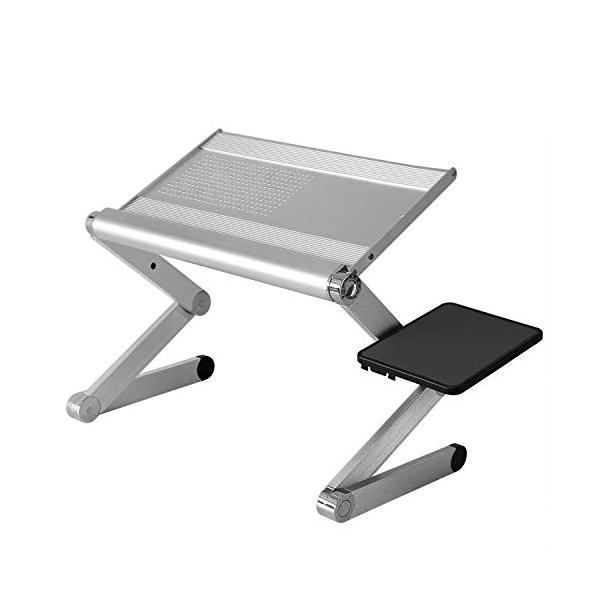 ・シルバー アルミ製 PO-DNZ-003・ソファー・ベッド・デスクなど、様々なシーンでお使いいただける、薄くて軽いアルミ製折りたたみ式のラップトップデスクです。違う場所や用途や対象などによって、様々のニーズを満足します。・天板はW49.5...