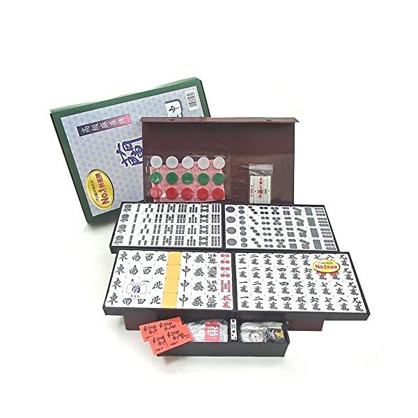 牌サイズ・2Ｌ 赤ウーピンにはダイヤが（ガラスのダイヤ）！・文字が大きくて見やすいです。牌1のサイズ:約22×30×17mm・材質：ユリア樹脂。重さ：約18g、ケース重量：約４kg。 牌1のサイズ:約22×30×17mm・背裏の色：竹を思わ...