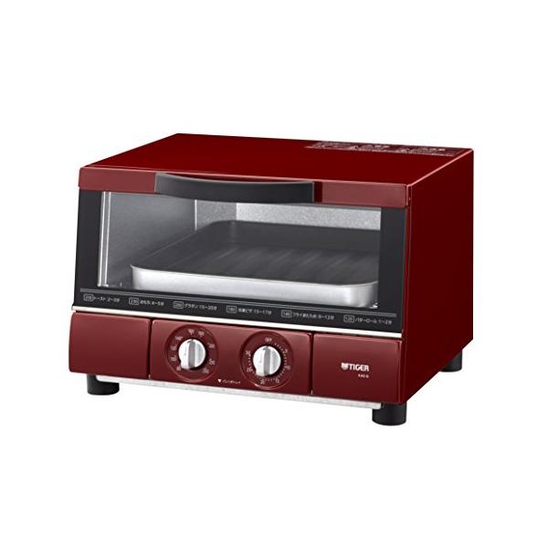 5)ベーシック/火力無段階/タイマー30分/レッド・レッド  KAE-G13N-R・・Style:5)ベーシック/火力無段階/タイマー30分/レッド・フレンチトーストやピザ(25cm)もかんたん「深皿調理トレイ」・トーストが1度に3枚やける...