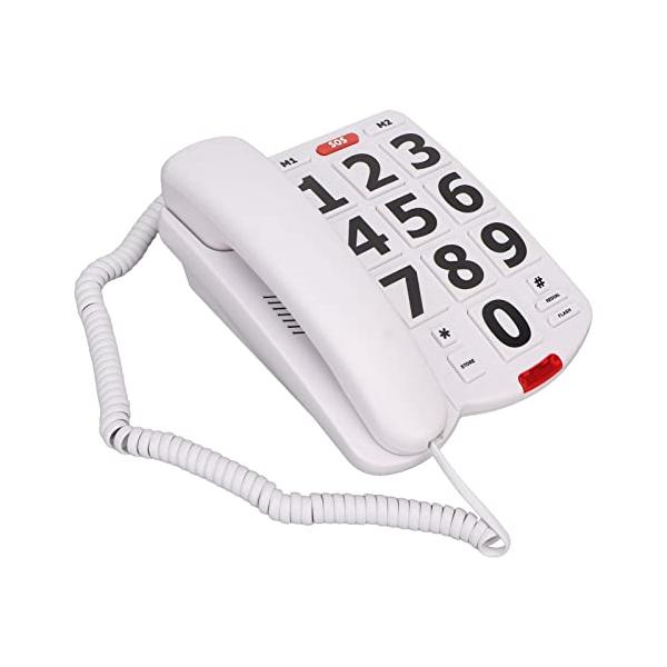 ホワイト/-/Acogedorrikt3zgfoy・シンプルでクラシック：家庭用固定電話のニュートラルでクラシックなデザインは、ほぼどの部屋にも匹敵し、コード付き固定電話のデザインを提供します。・大きなボタン: 高齢者用電話機には、高齢者が...