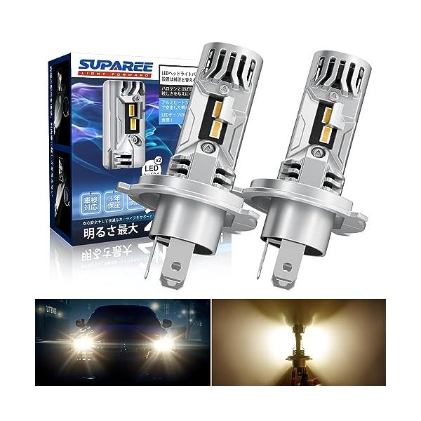 h4 led ヘッドライト・イエロー H4 ・・Size:H4Color:イエロー・『2023年h4 led 爆光モデル 』ハイパワーモデルのサイズが大きくて、取付大変だった？コンパクトモデルは暗くて、夜道を全然照らせなかった？放熱ファンが...