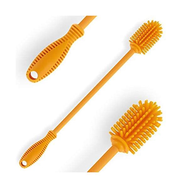 スポーツ・オレンジ(1パック)  ・・Color:オレンジ(1パック)・高品質素材すべてのブラシはFDA認定のシリコン素材と100％BPAなし、食品級のシリコンボトルブラシ、汚染がなく、絶対な環境保護が施されています。・お客様に最適当店のシ...