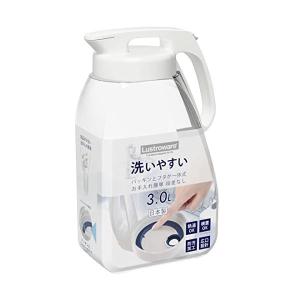 3.0L・ホワイト 3 L K-1287 W・・Style:3.0L・パッキンとフタが一体で、細かい手間を省けるお手入れしやすいシームレス構造・家族が多い、のびざかりのお子様のいるご家庭向け大容量3リットル・完全密封、横倒しも可能。冷蔵庫の...