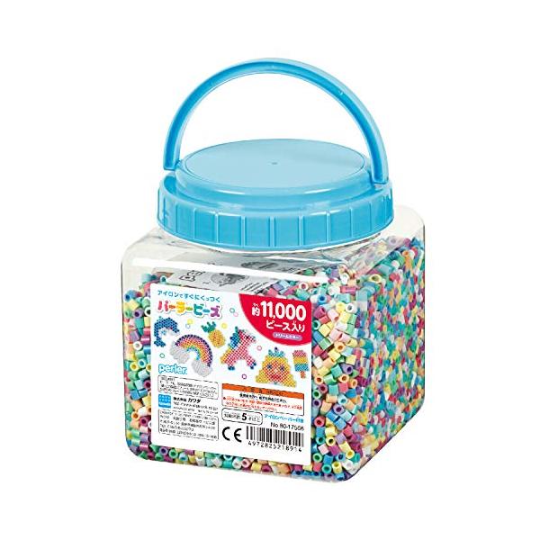 ・混合カラー ワンサイズ 80-17556・・PatternName:単品・アイロンですぐにくっつくパーラービーズ・かわいい作例が作れるカラーリング・ビーズはたっぷり11000ピース・圧巻のビーズ数は姉妹、兄弟、親子で遊んでも十分なボリュー...