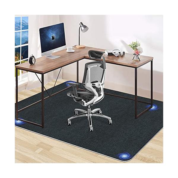 家の装飾、床の保護・黒 約140 160cm PVC-YZD・・Size:約140 160cmColor:黒・チェアマット寸法90 x 140 cm椅子 マット（厚さ4 mm）または140 x 163cmデスク下 マット.ゲーミングチェアマ...