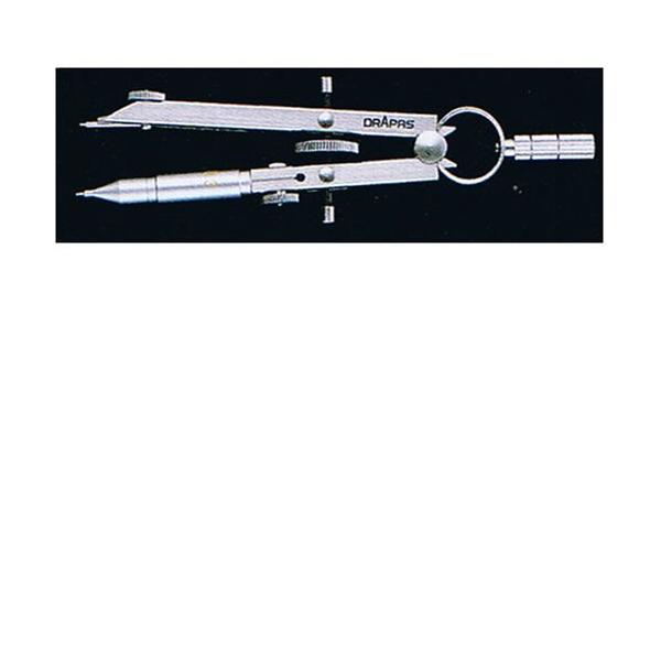 ・  02095・ドラパス独式シャープコンパス・全長：96mm・製図半径：33mm・通常の鉛筆部がシャープペンシルとなっていますので、芯を研ぐ必要が無くスピーディに製図できます。・差替え式ですから異なる線幅のシャープペンシルと差替えが可能です。