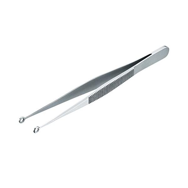 先端リング型仕上げ・Silver  P-878・・Style:先端リング型仕上げ・異形物の保持に便利なリング型ピンセット。平らなピンセットに比べ丸型や角型の物でも滑ることなくしっかりつかめます。サビにくいステンレス製(SUS304)。さらに...
