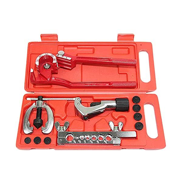 このセットでエアコン配管などの修理・保全が可能！・■エアコン配管 ■ブレーキ配管 ■油圧配管 ■給油配管・[パイプベンダー180度] スチールアルミ合金製のベンダーです。 パイプ径は3サイズに対応し、180度までの任意の角度に曲げれます。 ...