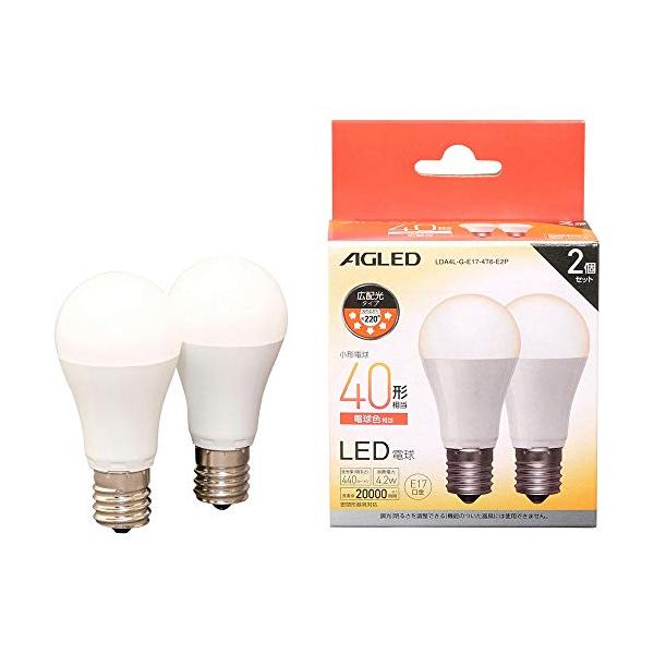 2)2個セット・電球色 40W LDA4L-G-E17-4T6-E2P・商品サイズ(cm):直径約3.5×高さ約7.4・電源:100V(50/60Hz共用)・定格消費電力:4.2W・●口金サイズ:E17●全光束:440lm●配光角:約220...