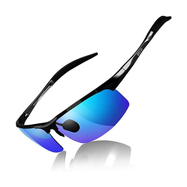 ヴィンテージ・ガンメタルフレームリボブルーレンズ 特大 8177・・Color:ガンメタルフレームリボブルーレンズ・??【TAC 偏光 レンズ】：UV400保護コーティングは、有害なUVA&amp;UVB光線を100%塞ぎます。視覚的に、真...