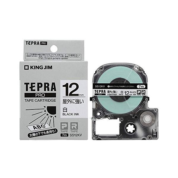 ・黒文字×白 12mm SS12KV・・Color:黒文字×白Size:12mm・紫外線に強く、高い伸縮性、強い粘着性の屋外での使用におすすめのラベルです。・当社従来品の約5倍の耐久性 ※紫外線による劣化に対する耐久性（当社調べ）・メーカー...