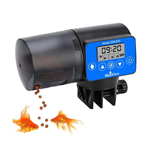 ・ブルー  ・配給量調整可能エサケースでの調節スイッチを利用して、回転ごとに分配されるエサの配給量が調整できます。給餌量は実際に合わせて魚やペットの数に応じて量を配分する調整可能。魚自動給餌器はお客様が不在時でも自動的に餌を与えることができ...