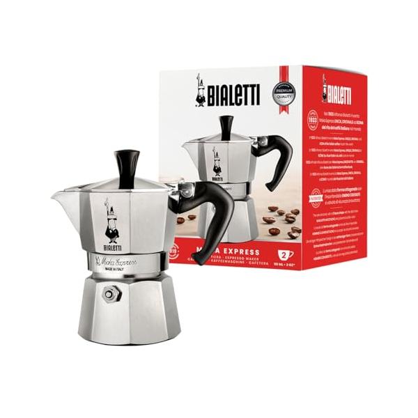 モカエキスプレスシルバー/2カップ/1168・Size:2カップ・パッケージ個数:1・W7.5cm×H15cm・アルミダイキャスト製　　イタリア製・直火タイプ