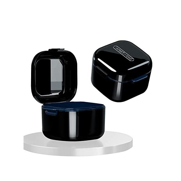 ・ブラック  ・・Color:ブラック・?? 耐久性の高い素材 入れ歯ケースは長くお使い頂けるように頑丈な食器などに使われるABS素材を使い耐久性の高い作りです。・?? 入れ歯を清潔に安全保管・使用簡単パカッと開いてカチッとしまります！入れ...