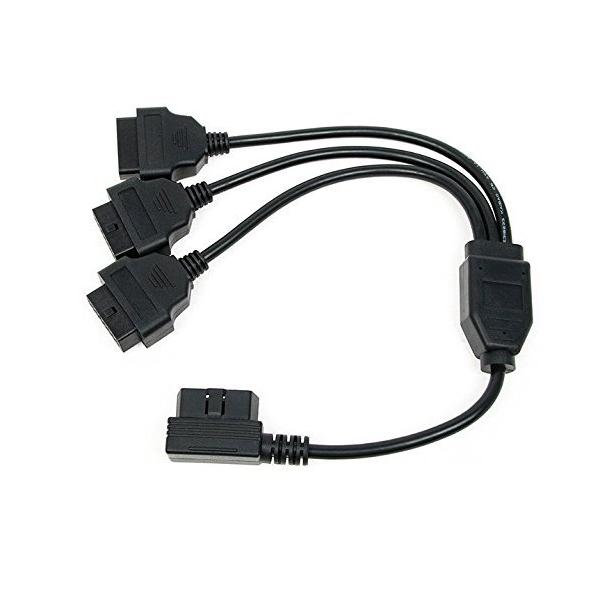 一つしかないOBD2出力ソケットを3つに分岐することが可能！ワンタッチで差し込み可能なので、工具要らず。しっかり差し込みロックされます。・セキュリティ機器、レーダー探知機などを取り付けても、点検用に１コネクタ残しておけます。・セキュリティ機...