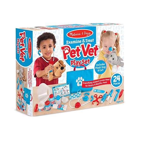 ・  8520・アメリカで大人気の知育玩具メーカー「Melissa &amp; Doug」・獣医さんになりきれるお医者さんセット・パッケージサイズ : 約 幅 34cm x 高さ 26cm x 奥行 9cm・ぬいぐるみサイズ (犬) : 全...