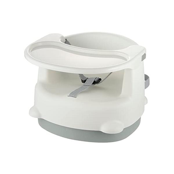 ・ホワイト 1個 (x 1) ・・Color:ホワイト・成長に合わせて座面高さを2段階調節・座イス、大人用のイスに取り付けて使えるブースターシートです。・対象月齢7カ月頃〜5才頃 　サイズテーブル取り付け時：35×39×22・27H(cm)...