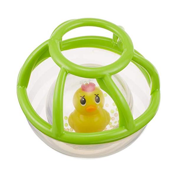 ガラガラボール・・Style:ガラガラボール・対象年齢:6か月から・無塗装仕様。・赤い帽子を頭に乗せた丸い目が特徴。・ボールの中にビーズが入っており、振るとガラガラ音が鳴る。・水面に浮かべたり、ボールの中に水を貯めてシャワー遊びもできる。