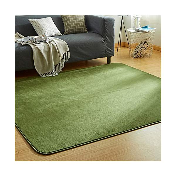 ・無地・グリーン 約135×185cm VKJ082・・Size:約135×185cmColor:無地・グリーン・【安心】防ダニ・抗菌・防臭仕様、滑り止め加工　裏にポツポツの滑り止めが付いてたのでズレにくい、フローリングでも使用できます。お...