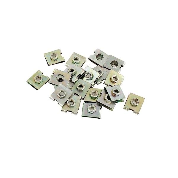 1/-/-・20個ネジ付きUクリップスピードナット・サイズ：穴径 :10mm;ナット径:6mm/M6・機能 - 車のバンパー、ドア、サイドスカート、その他の車の表面に広く使用されています。・簡単取付 - 壊れたクリップの取り付けと交換が簡単...