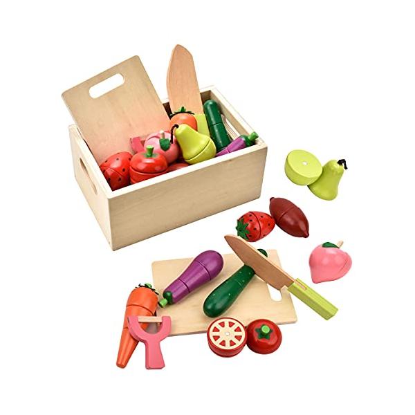 料理クラシック・マルチカラー 22x15x10cm 68666・農場で大切に育てられた野菜と果物がモチーフのセットです。色とりどりの野菜を使って、どんなお料理をしようかな？・マジックテープ式より、マグネットは力をいれずに食材が切れるのが特長...