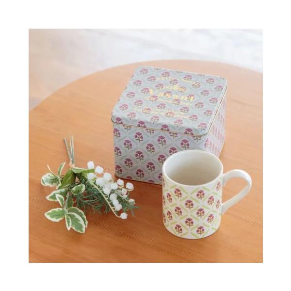 ヴァサント カンカンマグ/ピンク/Vasant/花柄/食器/マグカップ/ブリキ/ブリキ缶/レトロ/食洗機/電子レンジ/