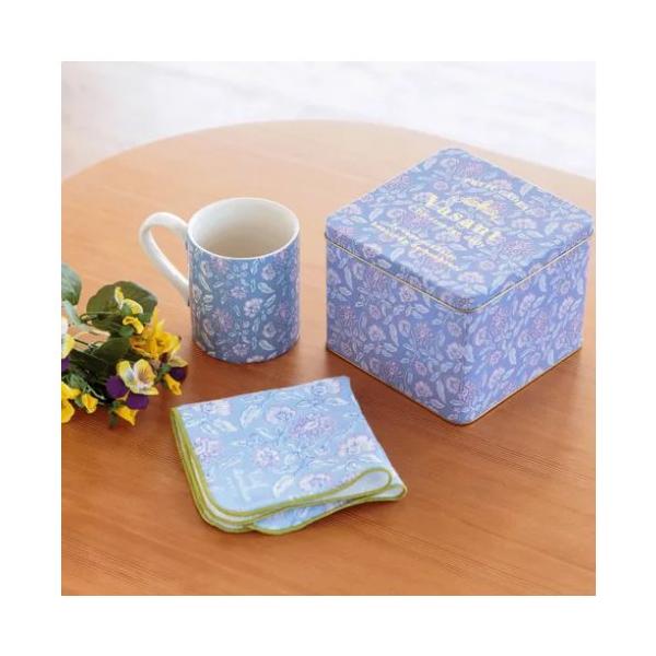 ヴァサント カンカンマグ/サックス/Vasant/花柄/食器/マグカップ/ブリキ/ブリキ缶/レトロ/食洗機/電子レンジ